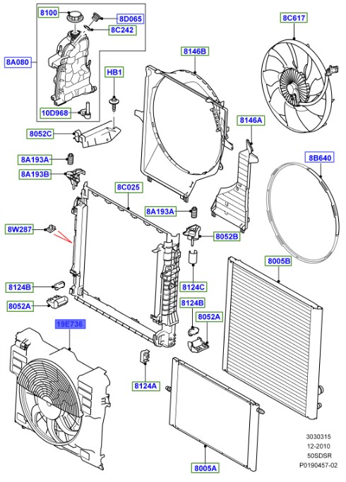 LAND ROVER GENUINE FAN AND MOTOR- Range Rover (L322) -LR020124 - SE ...