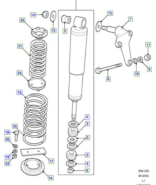 LAND ROVER GENUINE DAMPER ASSEMBLY- Defender (L316) -2007- RPM100080 ...