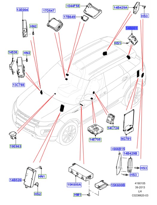 LAND ROVER GENUINE CONTROL POWER TAILGATE- Range Rover Evoque (L538 ...